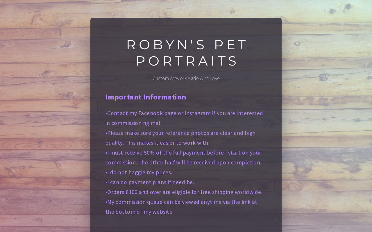 Robyn's Pet Portraits